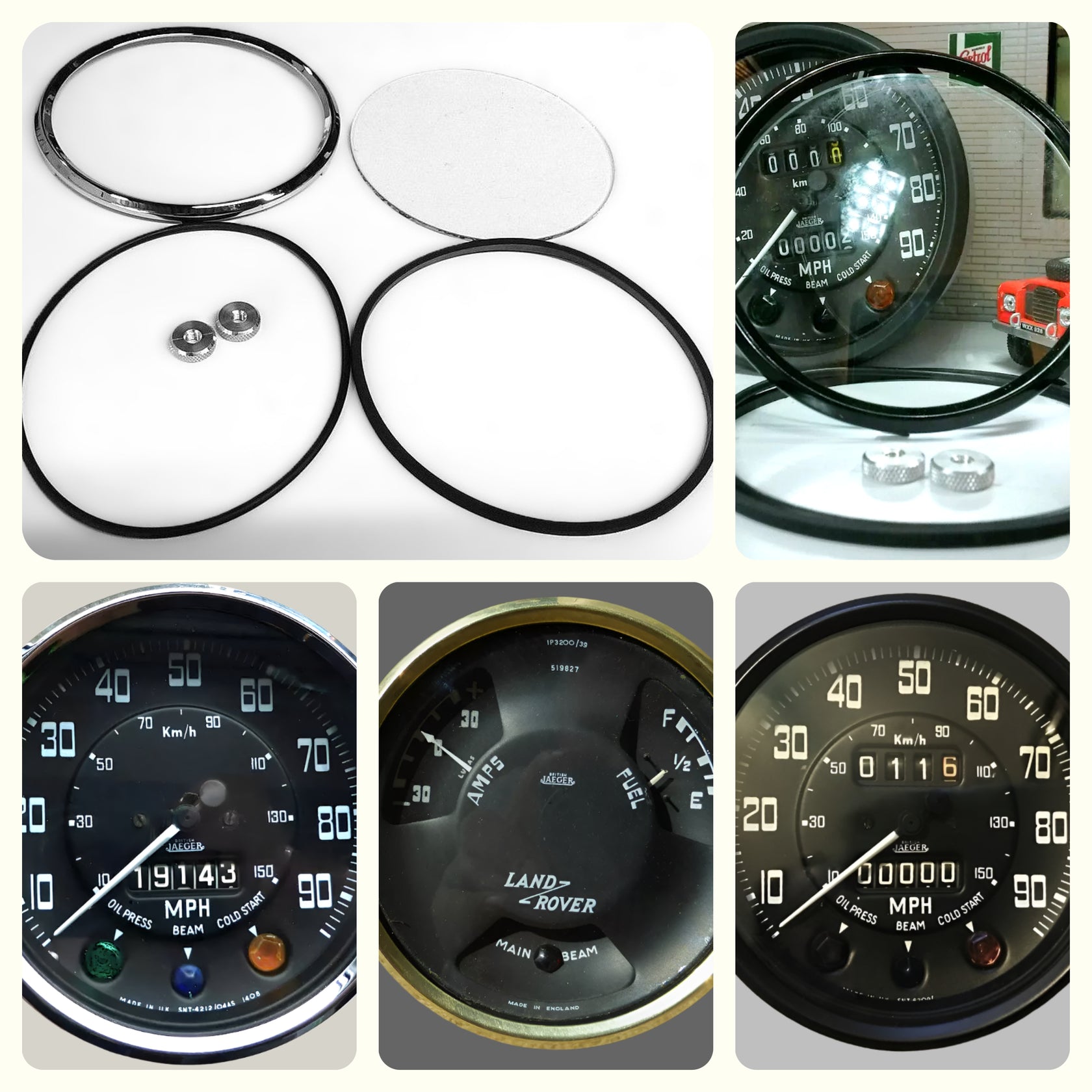 4" Jaeger / Smiths Gauge Reconditioning Kits Full V Bezel (Options Ava ...