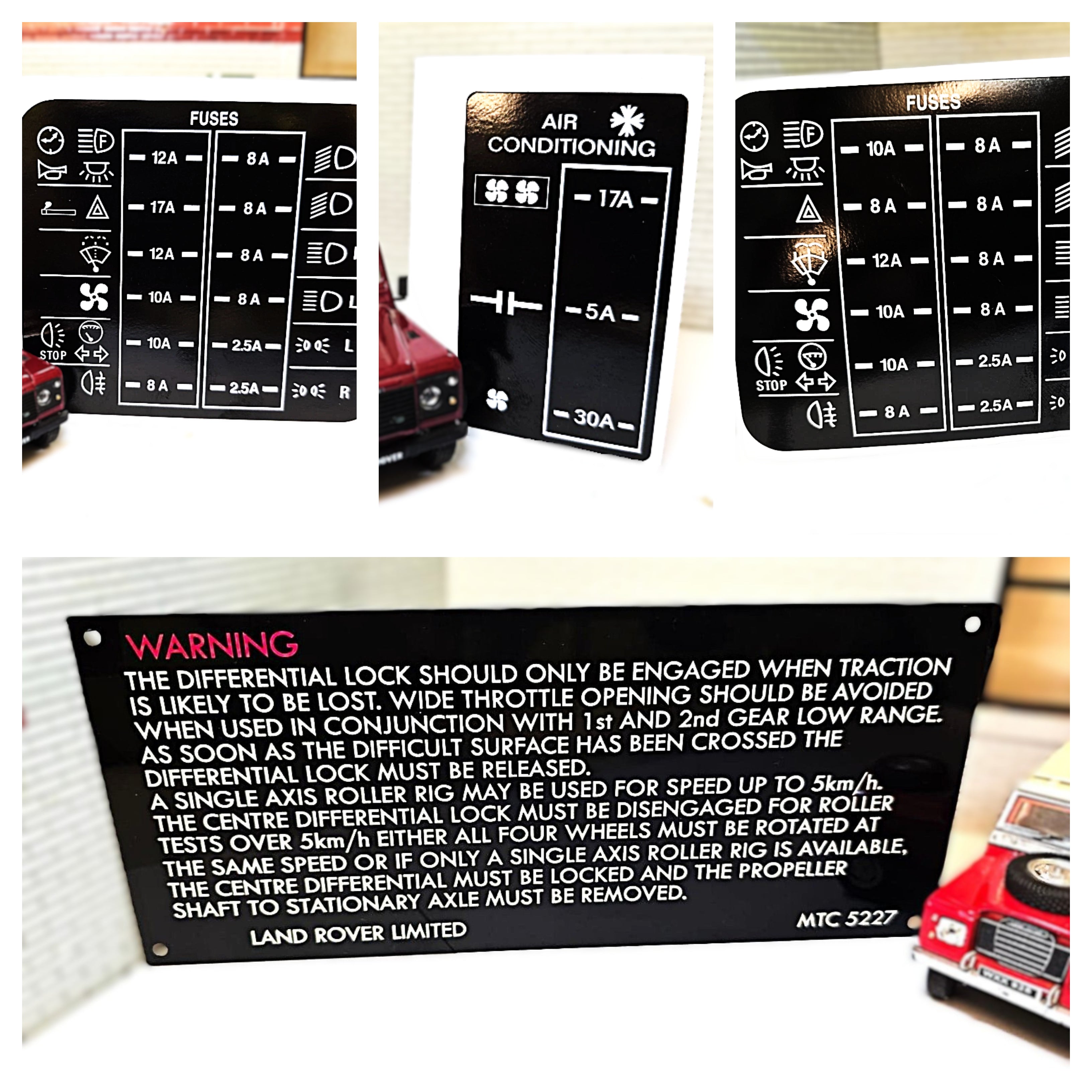 Land Rover Defender MTC5227 Fusebox Decals and Plates – Emberton Imperial