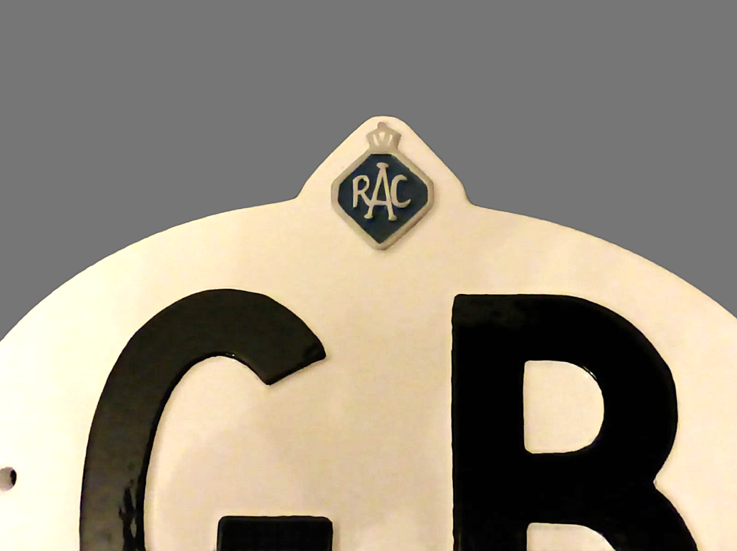 Car Classic Vintage RAC White GB Great Britain Touring Badge/Sign ...