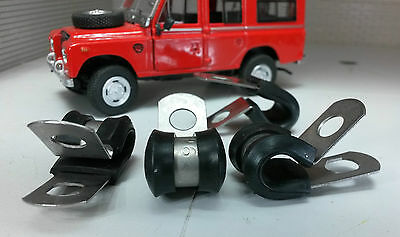 Land Rover Series 1 2 2a 3 Stainless Rear Grommet & Brake Pipe Clip Se ...