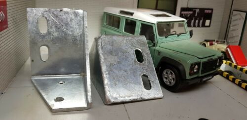 2x Galvanised Sill Mounting Brackets Land Rover Defender 110 LWB Stati ...